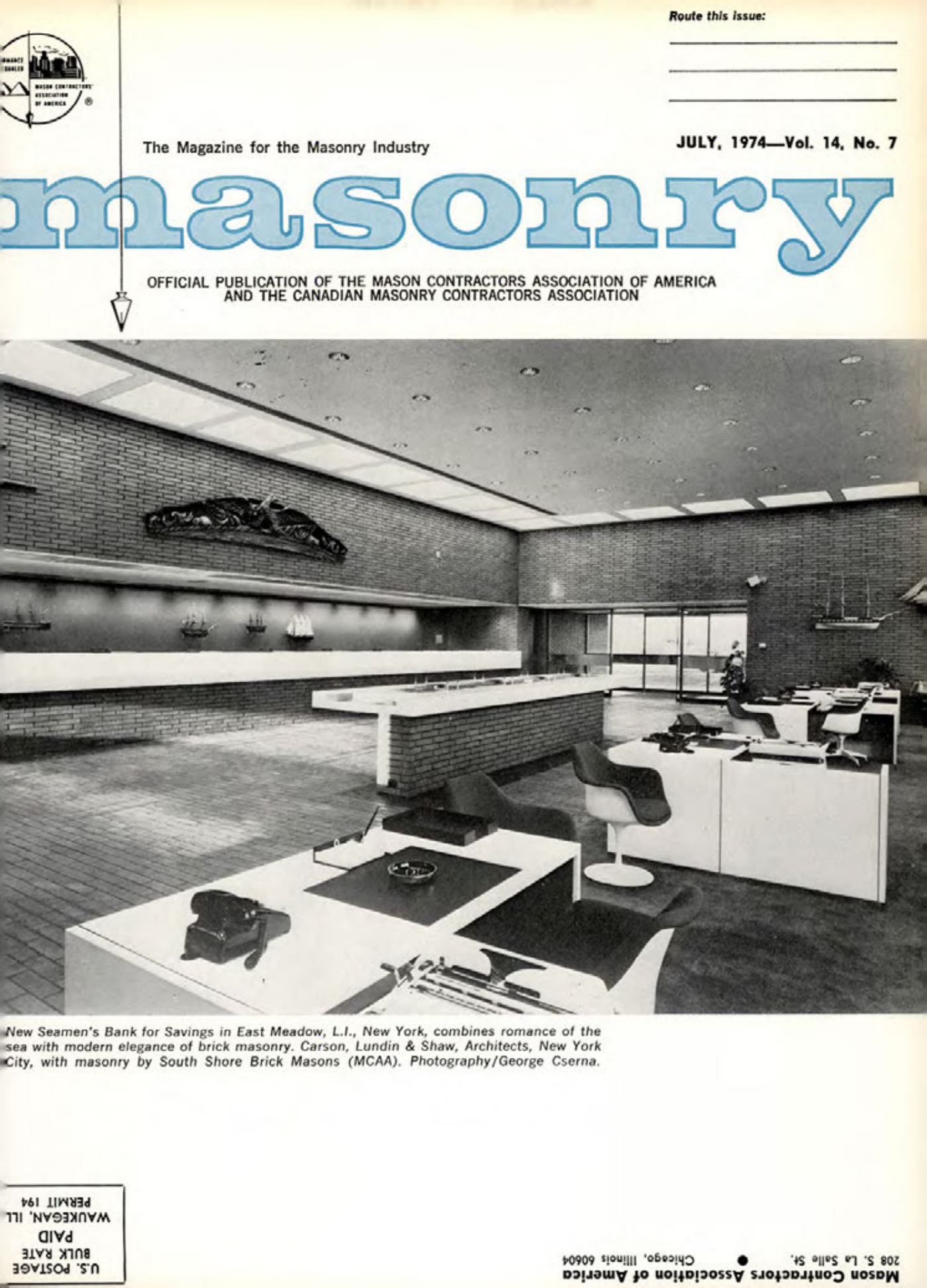 Masonry Magazine July 1974 Page. 1